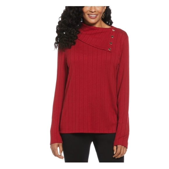 Rafaella | Tops | Rafaella Ladies Cowl Neck Top Rio Red | Poshmark